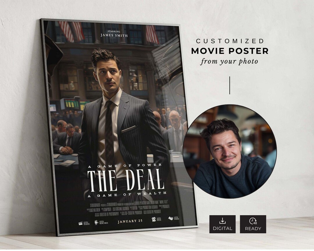 Custom Movie Poster for Successful Person, Stockbroker, Portrait With ...