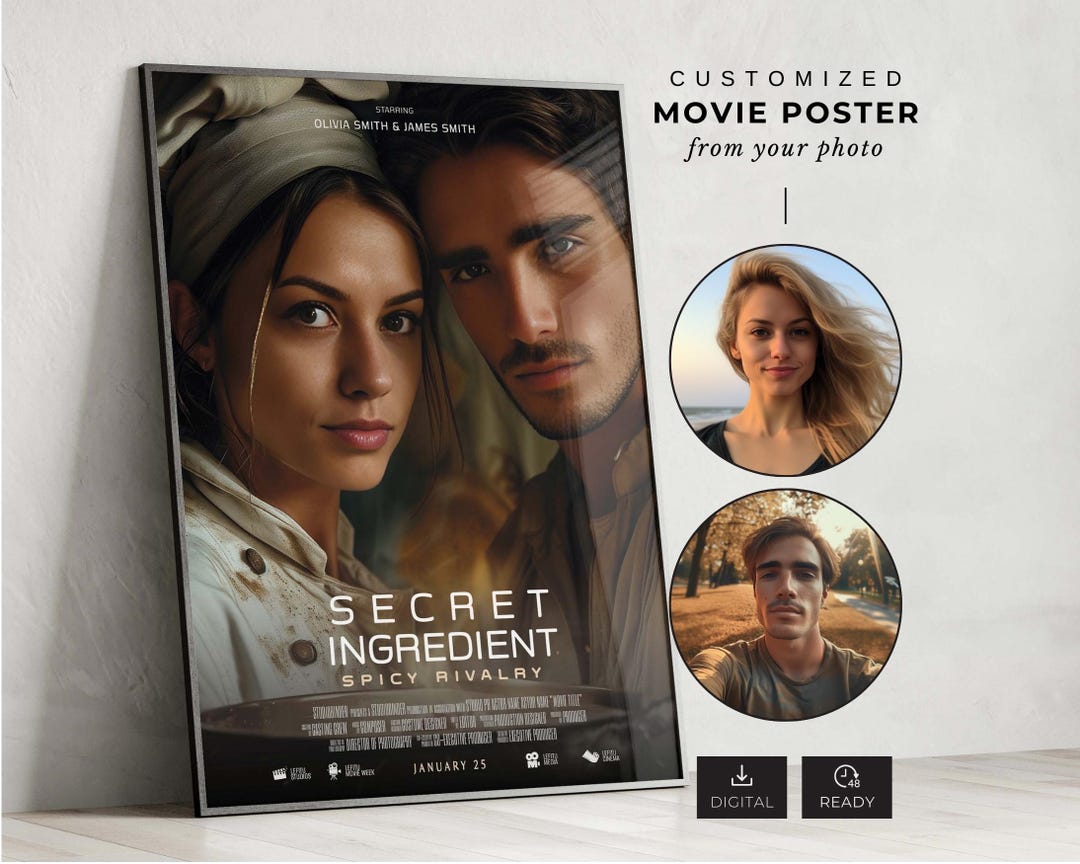 Custom Portrait Chef Poster From Photo – Personalized Kitchen Art, Face ...