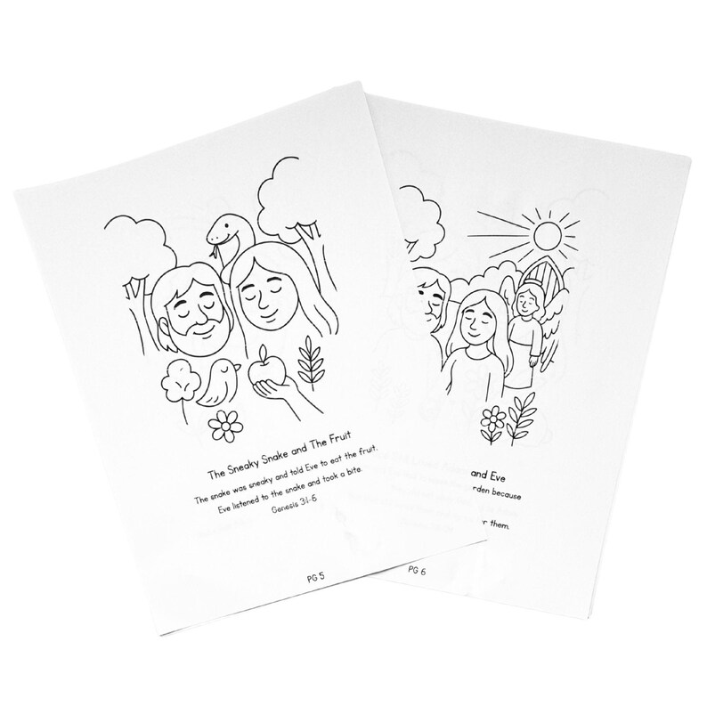 Adam and Eve Coloring Pages: Bible Story Printable for Kids, PDF ...
