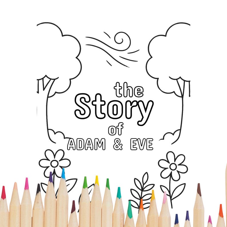 Adam and Eve Coloring Pages: Bible Story Printable for Kids, PDF ...