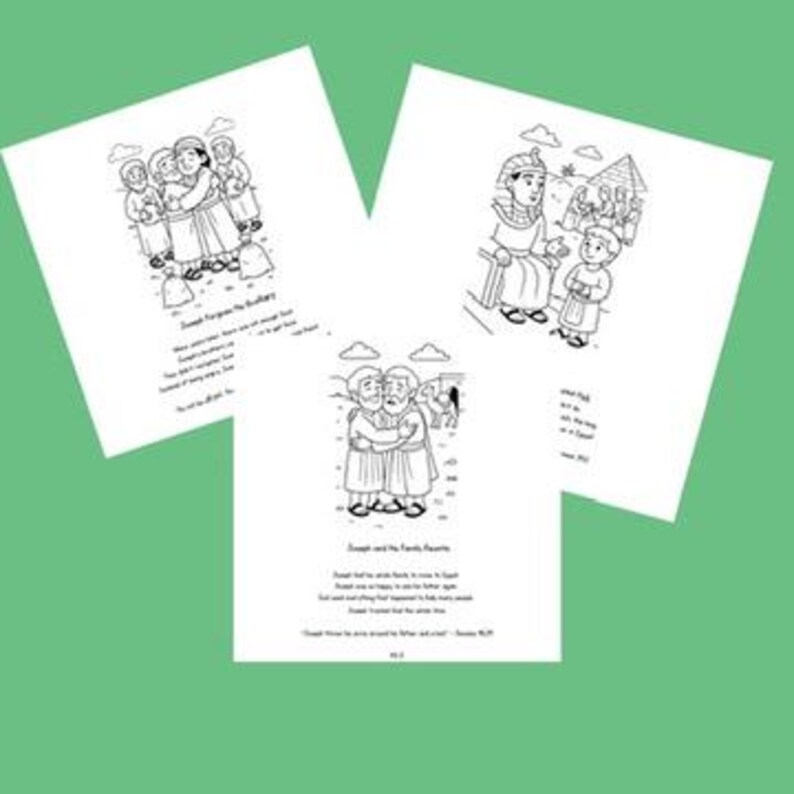 Joseph Bible Story Coloring Pages: Sunday School Activity, Printable ...