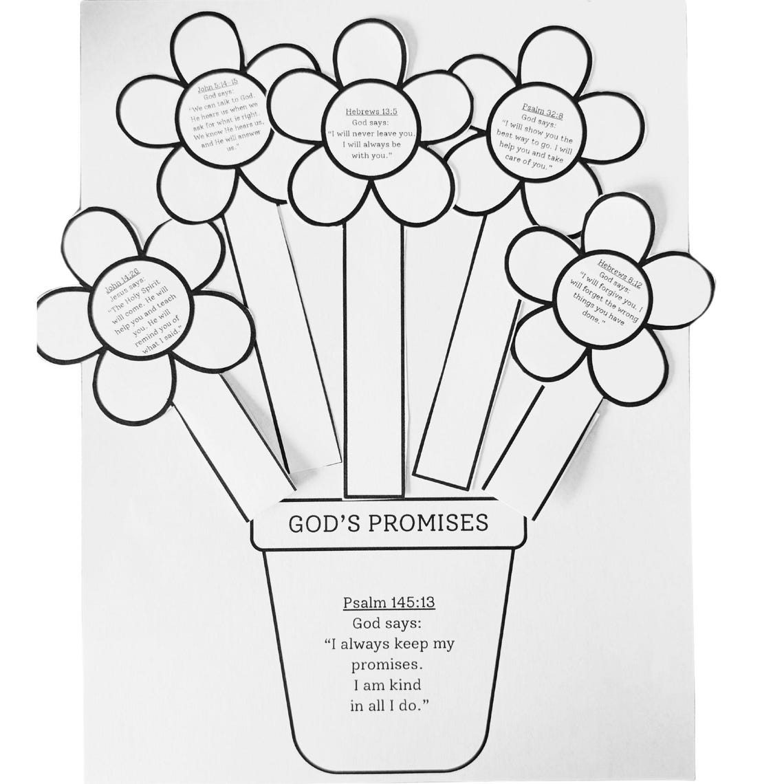 Gods Promises, Instant Download, Sunday School Lessons, Flower Pot ...