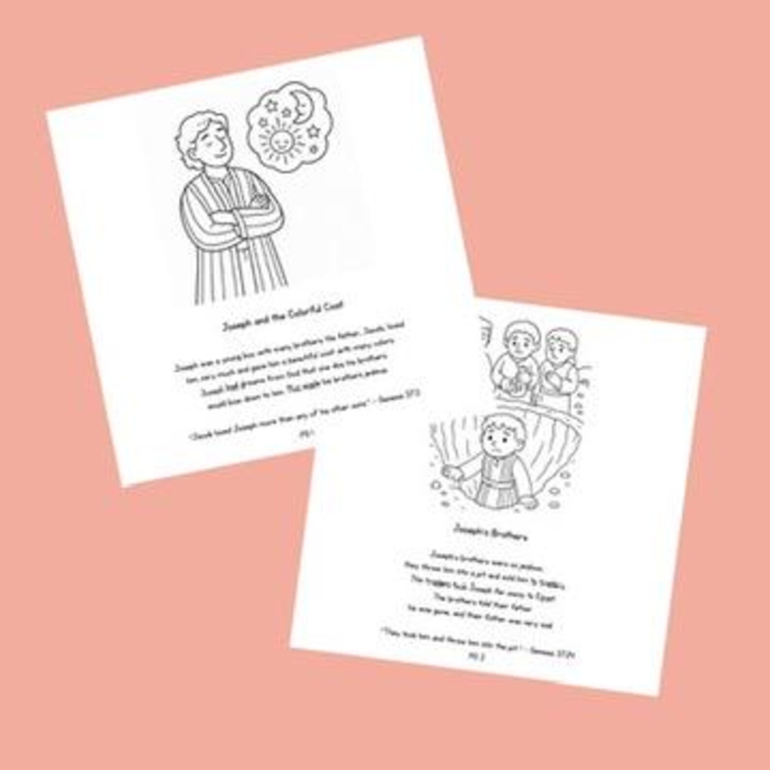 Joseph Bible Story Coloring Pages: Sunday School Activity, Printable ...