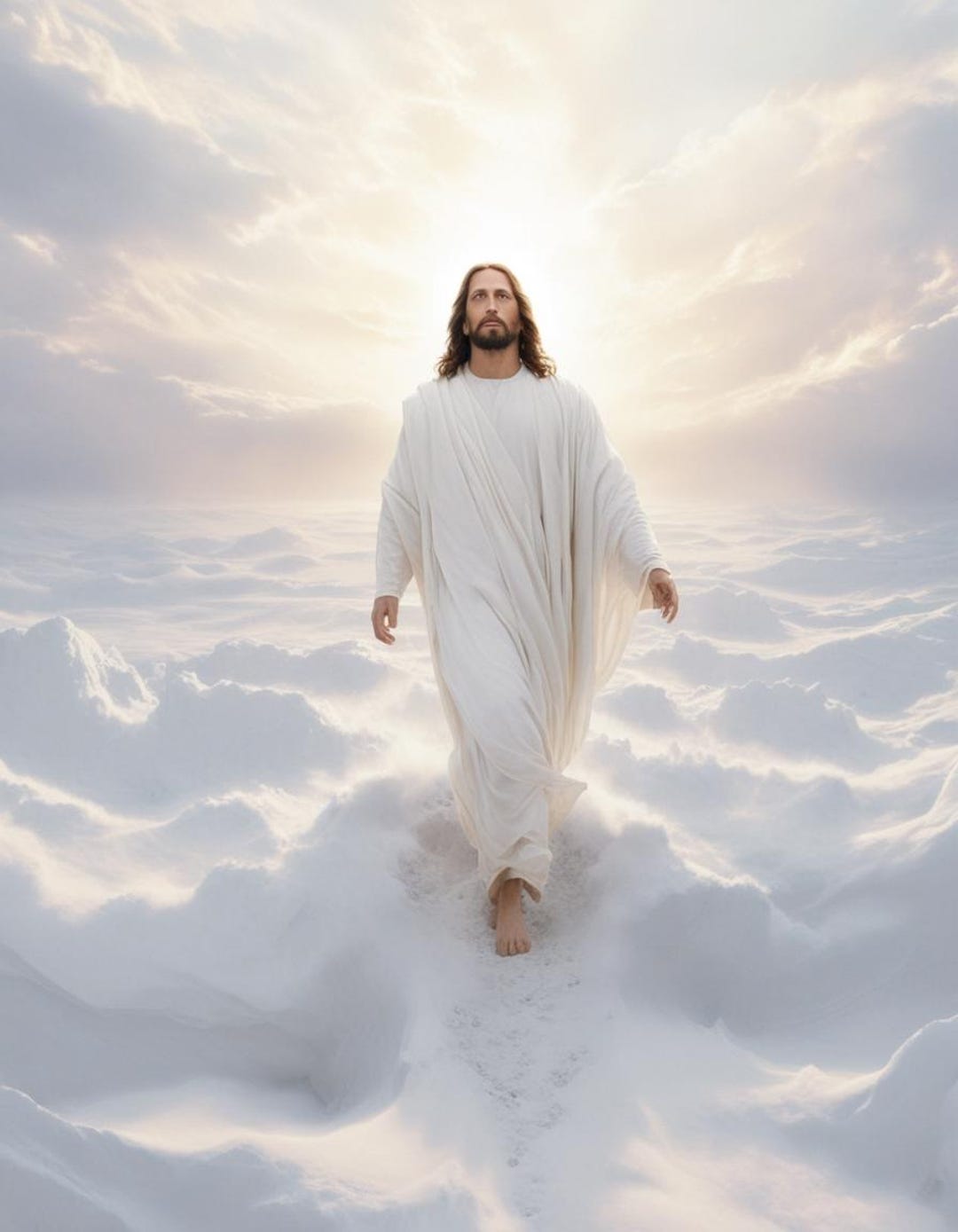 Jesus on Clouds, Digital Wall Art, Printable Wall Art, Modern Christian ...
