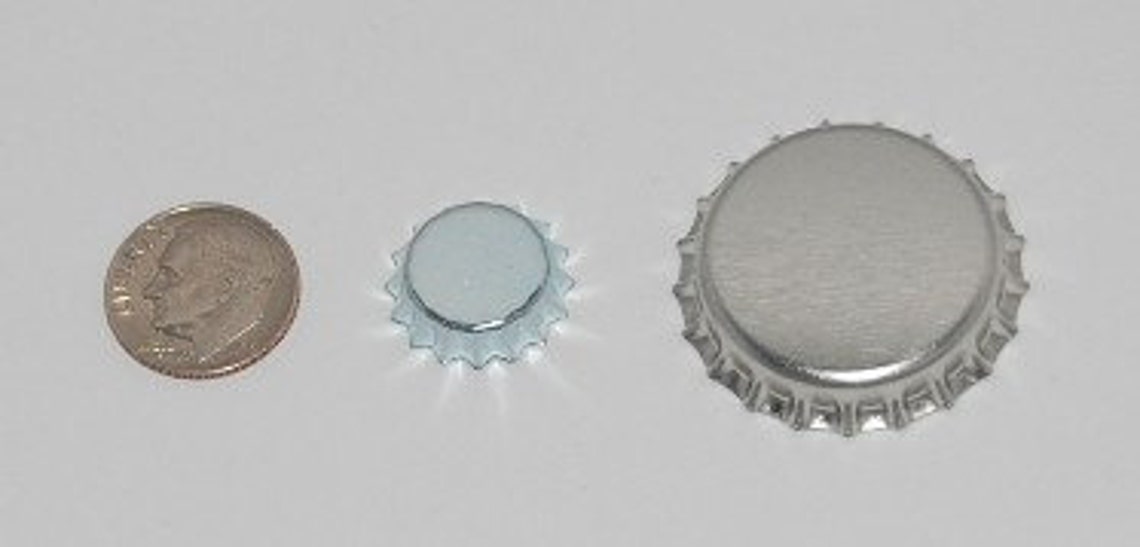 100 Mini Chrome Bottle Caps .5 Inch Small Miniature Bottlecaps - Etsy