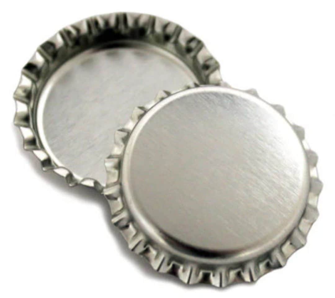 50 Chrome Blank Bottlecaps Bottle Cap Bottlecap Caps Silver ...