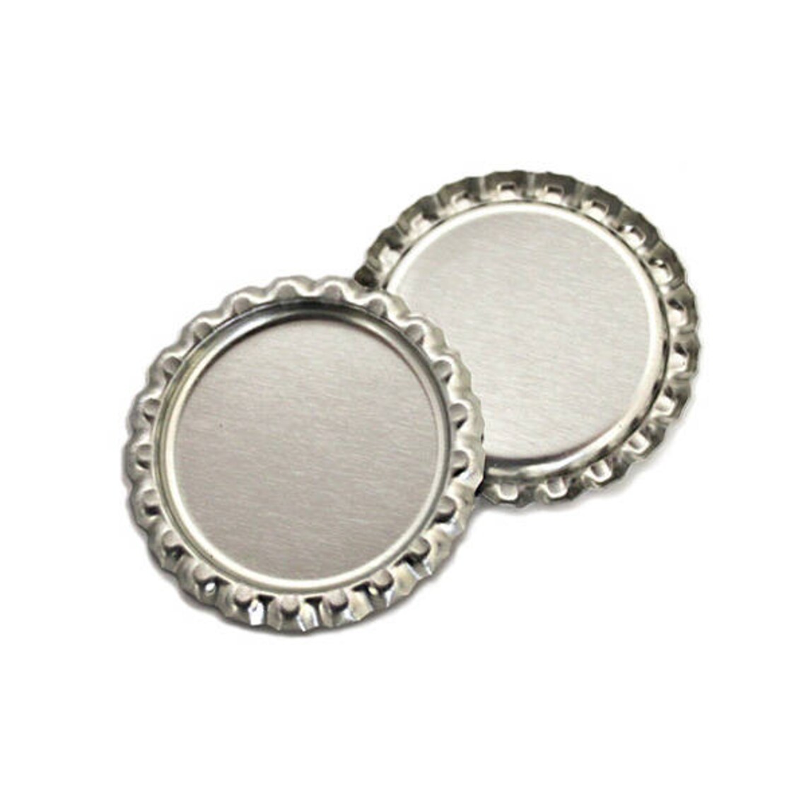 50 Flattened Chrome Bottlecaps Bottle Cap Flat Bottlecap Caps Smashed ...