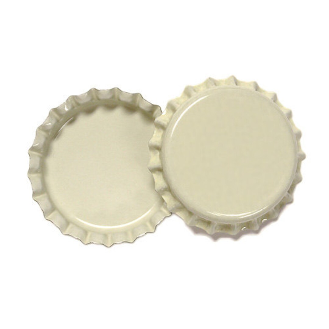 100 Cream ON BOTH SIDES Bottlecaps Bottle Cap Bottlecap Caps Colored ...