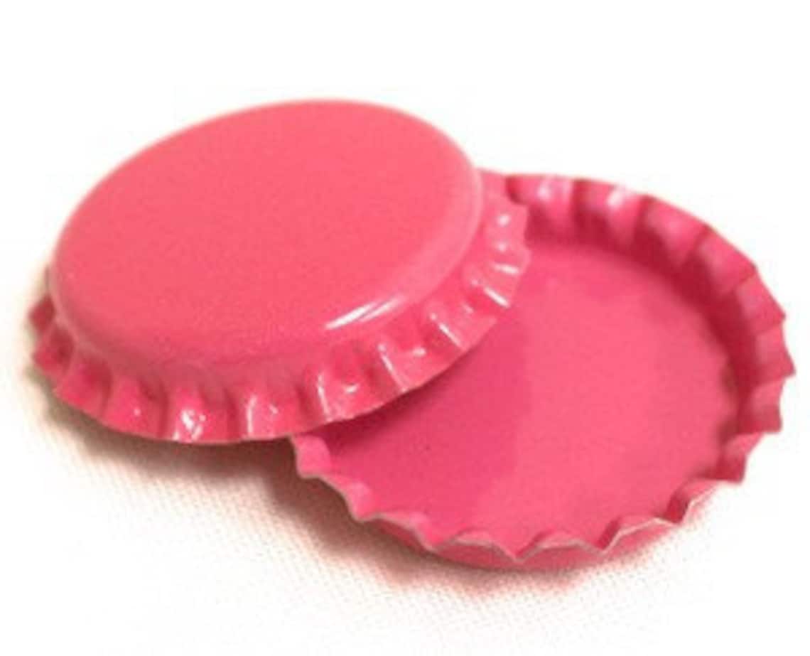 50 Hot Pink ON BOTH SIDES Blank Bottlecaps Bottle Cap Bottlecap Caps Colored Embellishment Craft ...