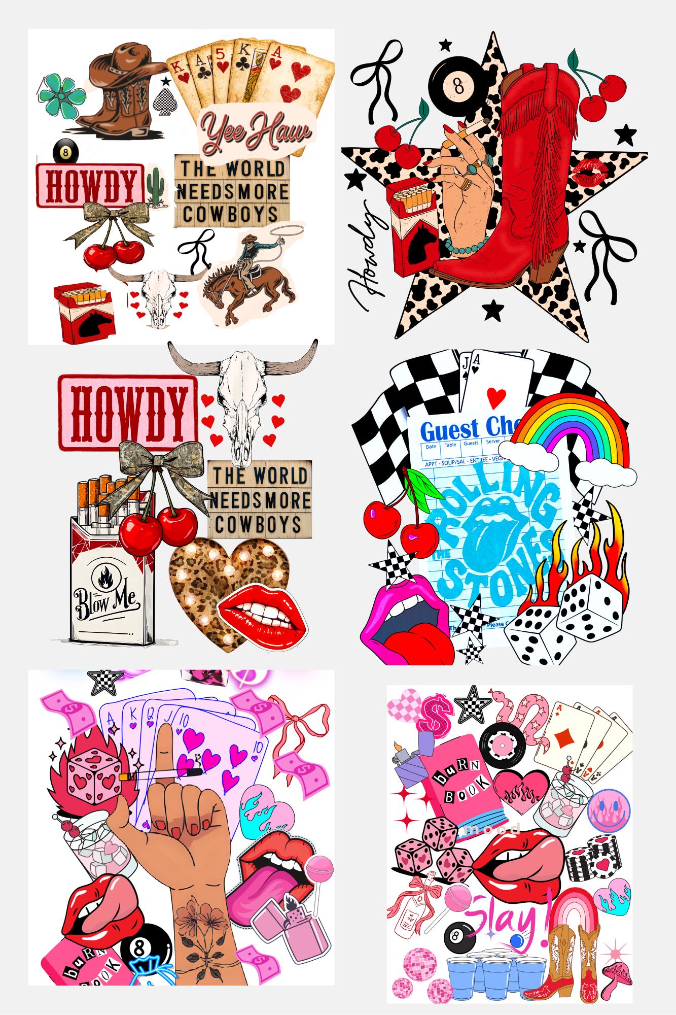 Sublimation Collage HTV Tshirt Designs Bundle - Etsy