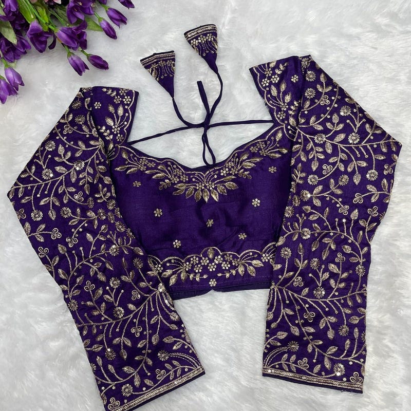Black Aari Work Blouse - Etsy
