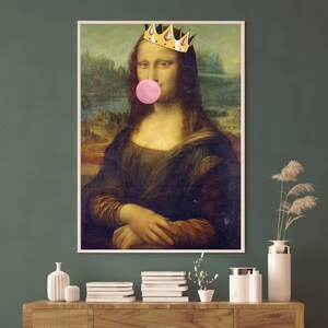 Mona Lisa Digital Print Instant Download Bubblegum Aesthetic Funny ...