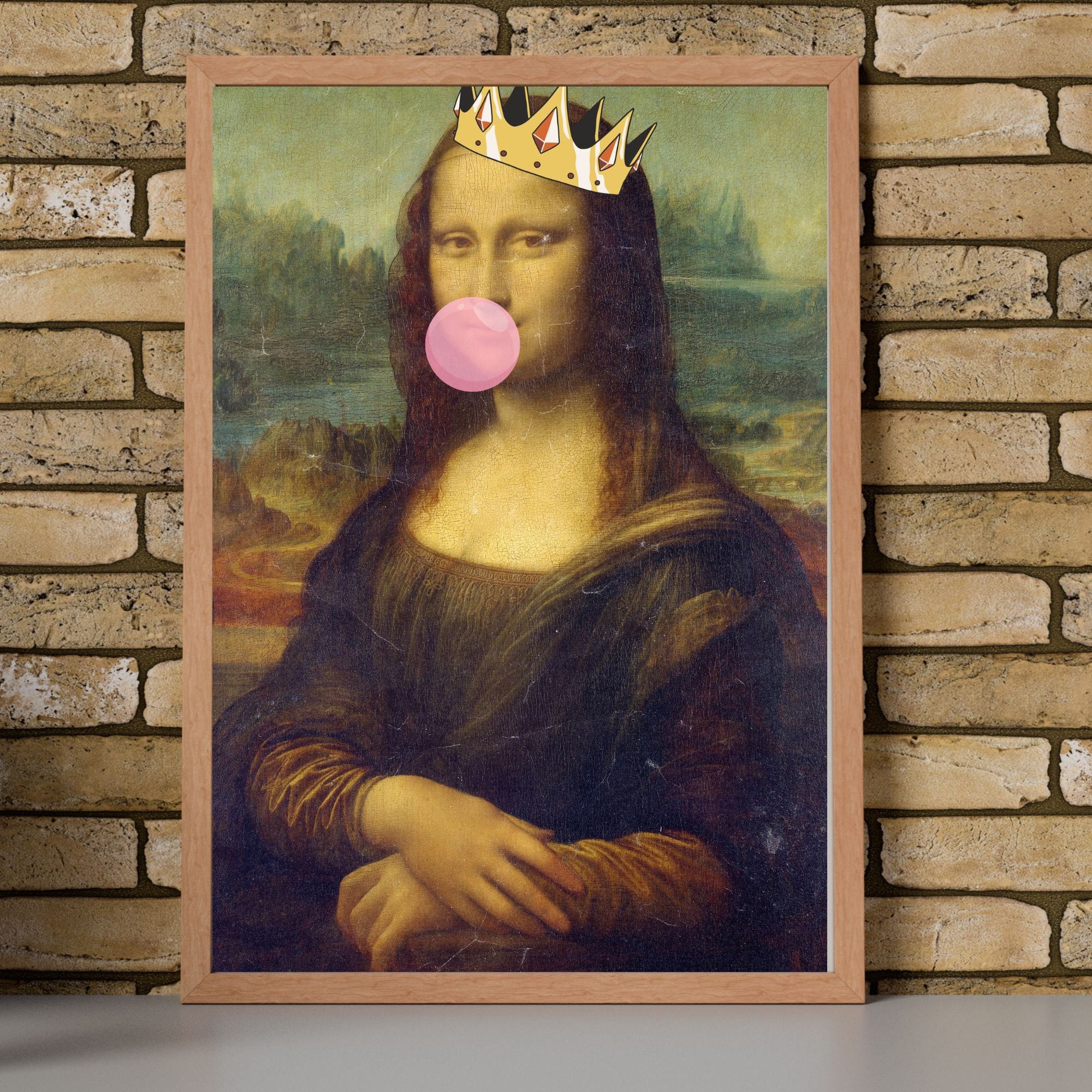 Mona Lisa Digital Print Instant Download Bubblegum Aesthetic Funny ...
