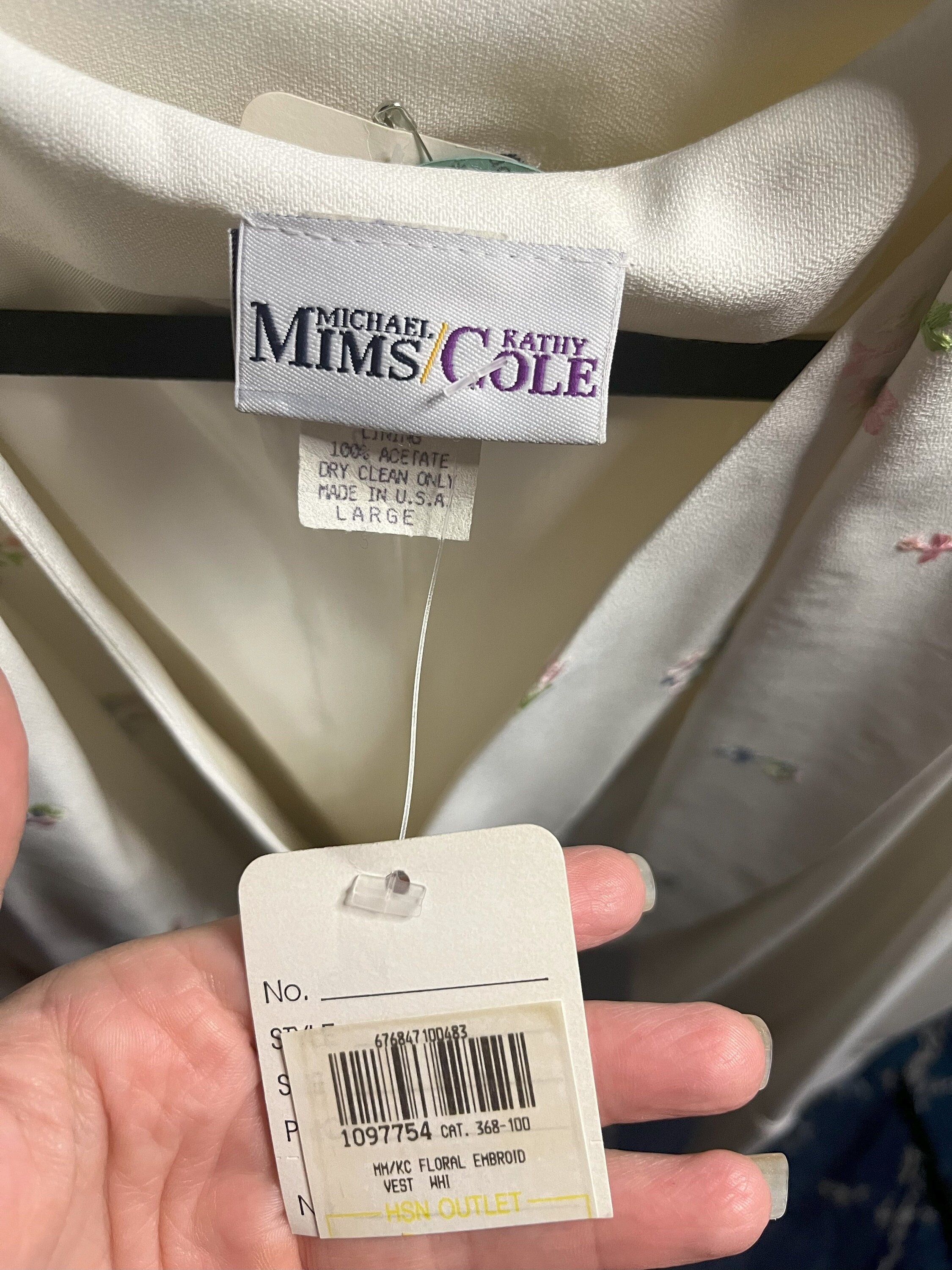 90s White Vest and Blazer Set With Floral Embroidery by Michael Mims ...