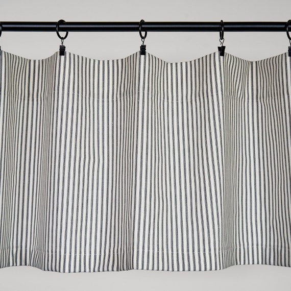 Ticking Stripe Valance Black and Cream Ticking - Etsy