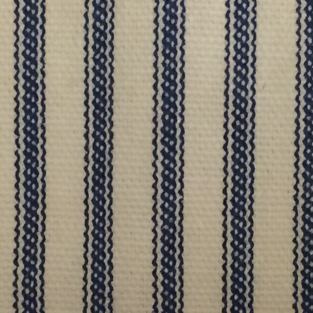 SAMPLE Blue and Cream Ticking Stripe Fabric Sample - Etsy