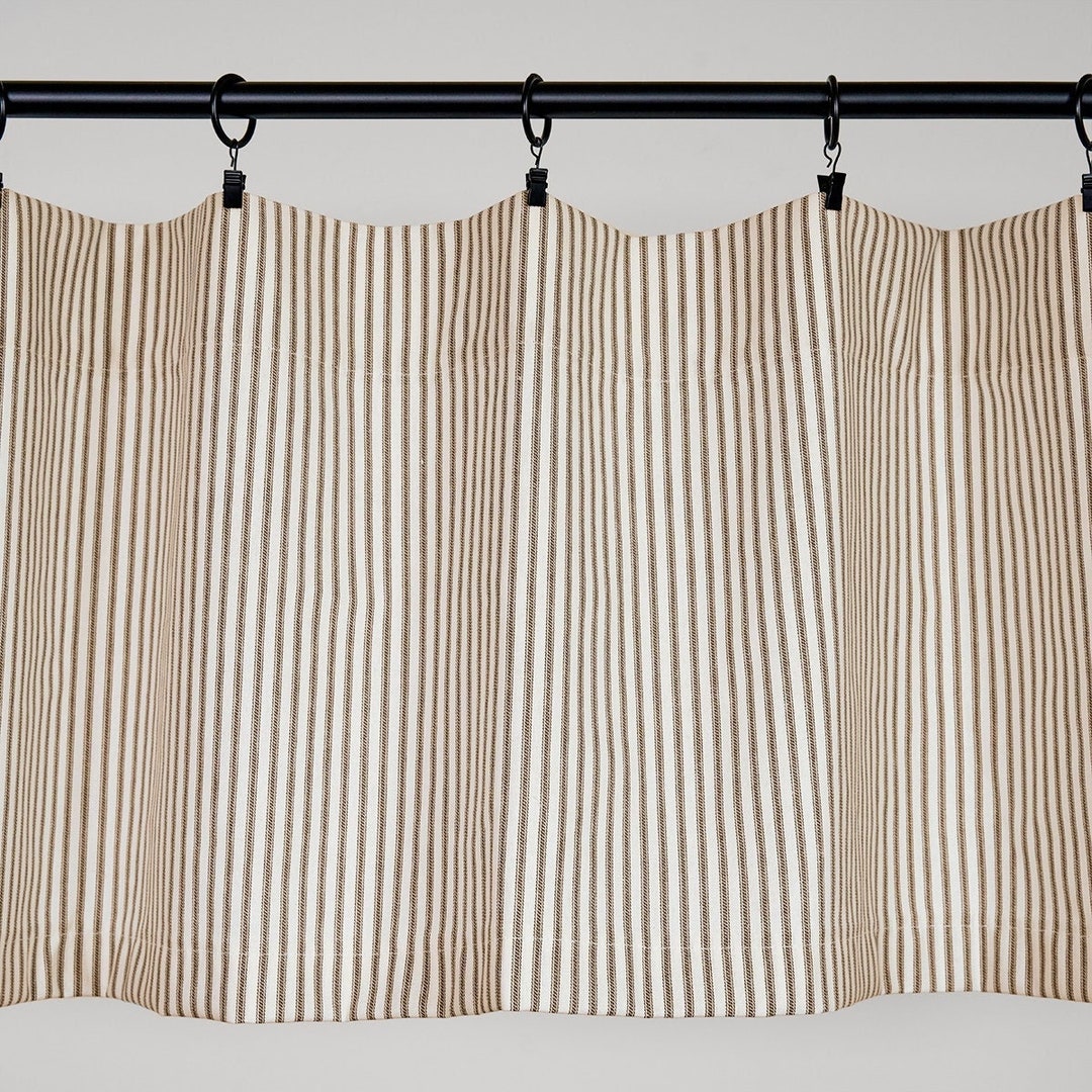 Ticking Stripe Valance Brown Ticking - Etsy
