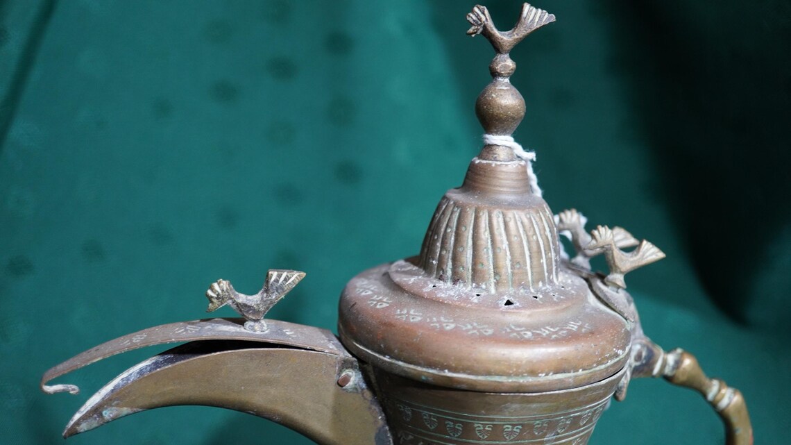 Vintage Copper Coffee Pot and Dallah Set - Etsy