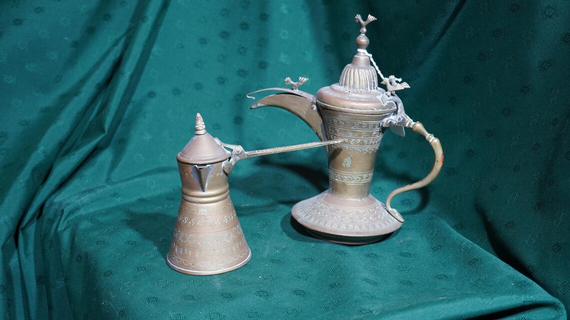 Vintage Copper Coffee Pot and Dallah Set - Etsy