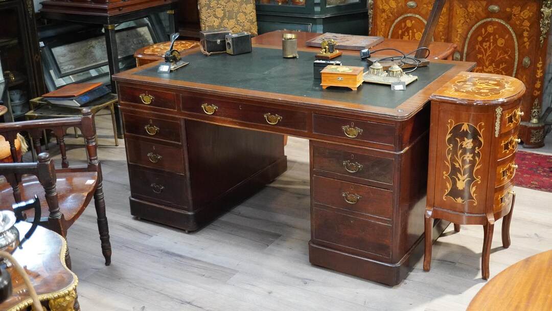 Antique Bankers Writing Desk in Mahogany - Etsy