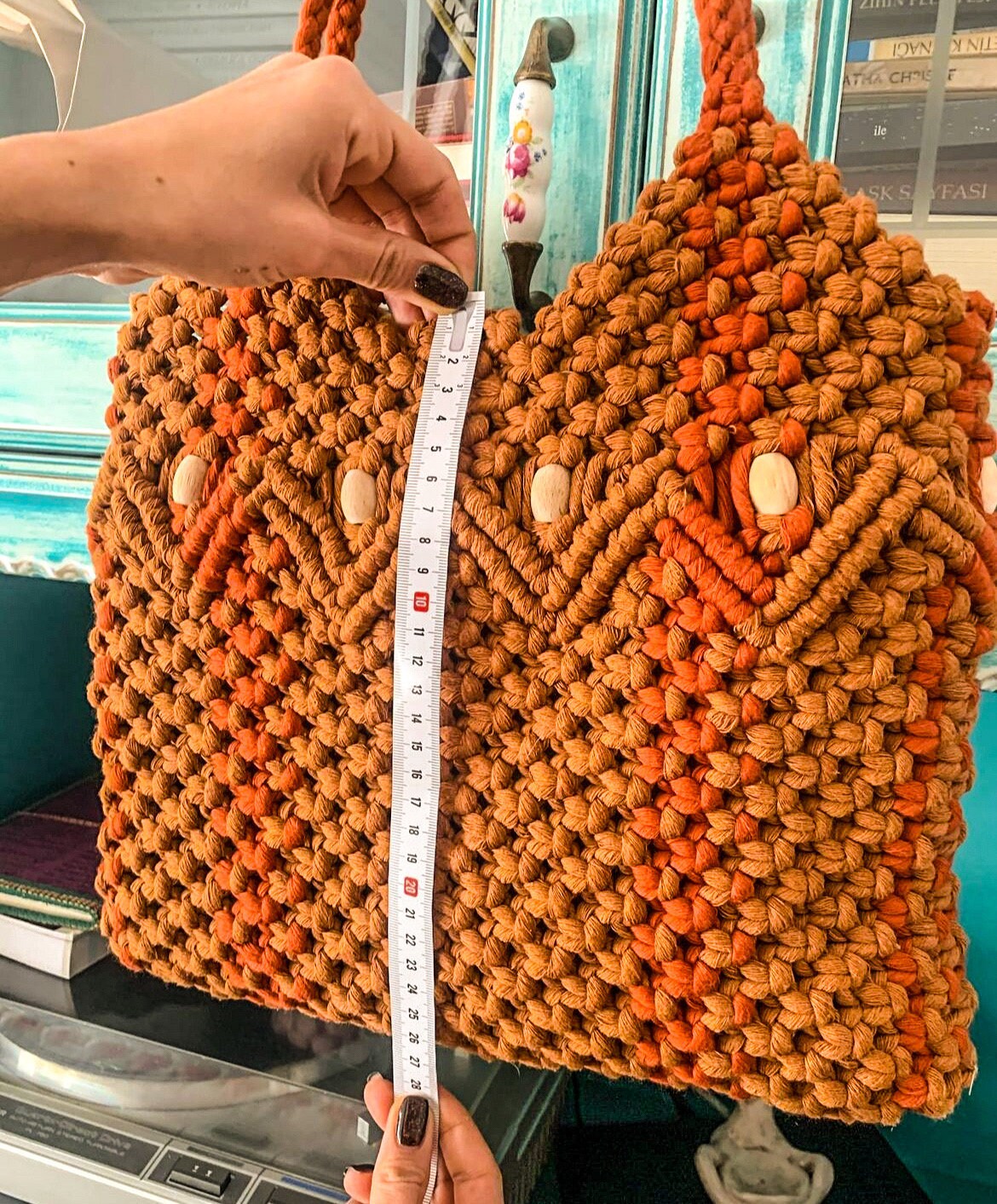 Macrame Bag , Handmade Macrame Bag, Orange Macrame Bag - Etsy