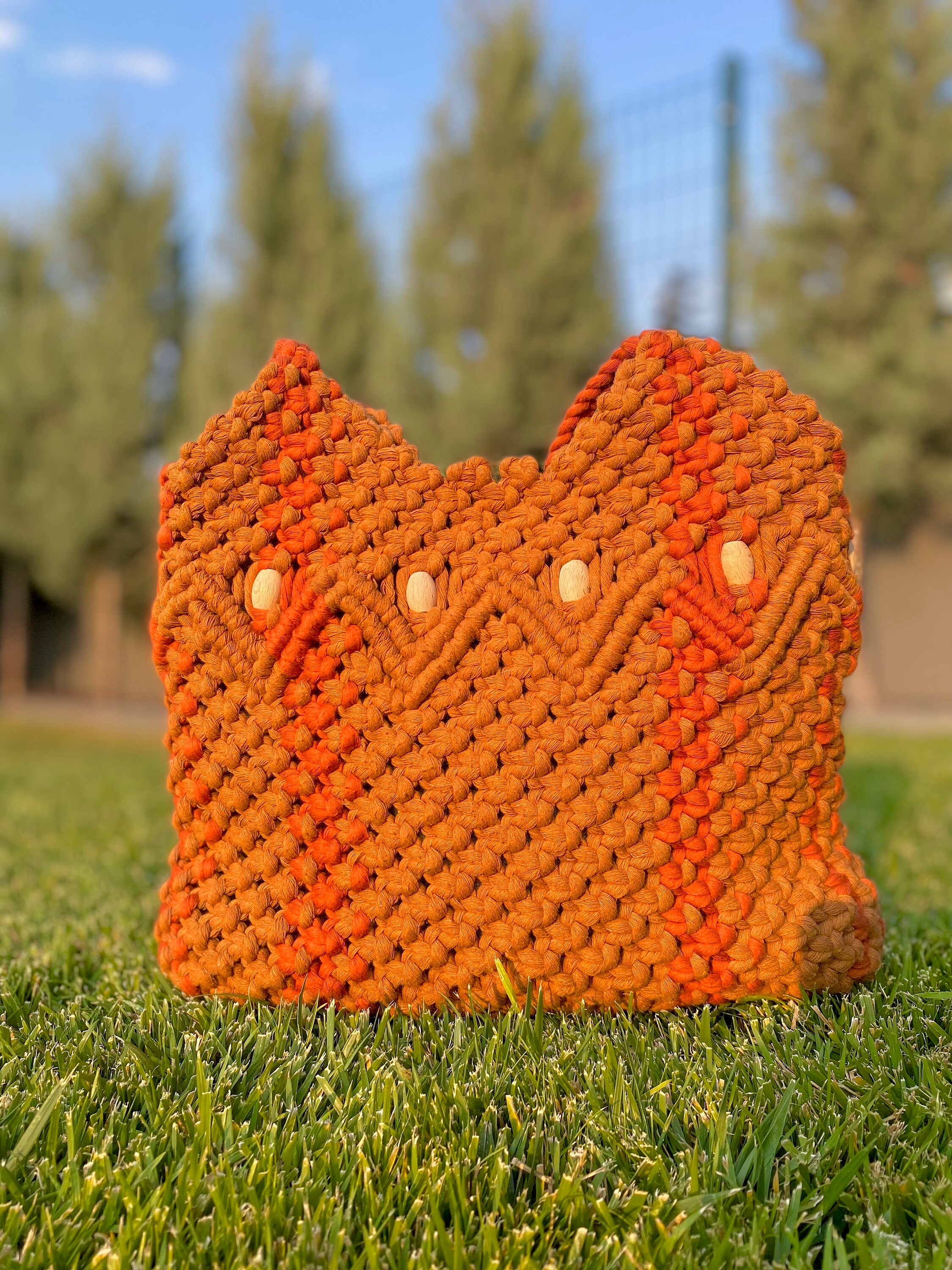 Macrame Bag , Handmade Macrame Bag, Orange Macrame Bag - Etsy