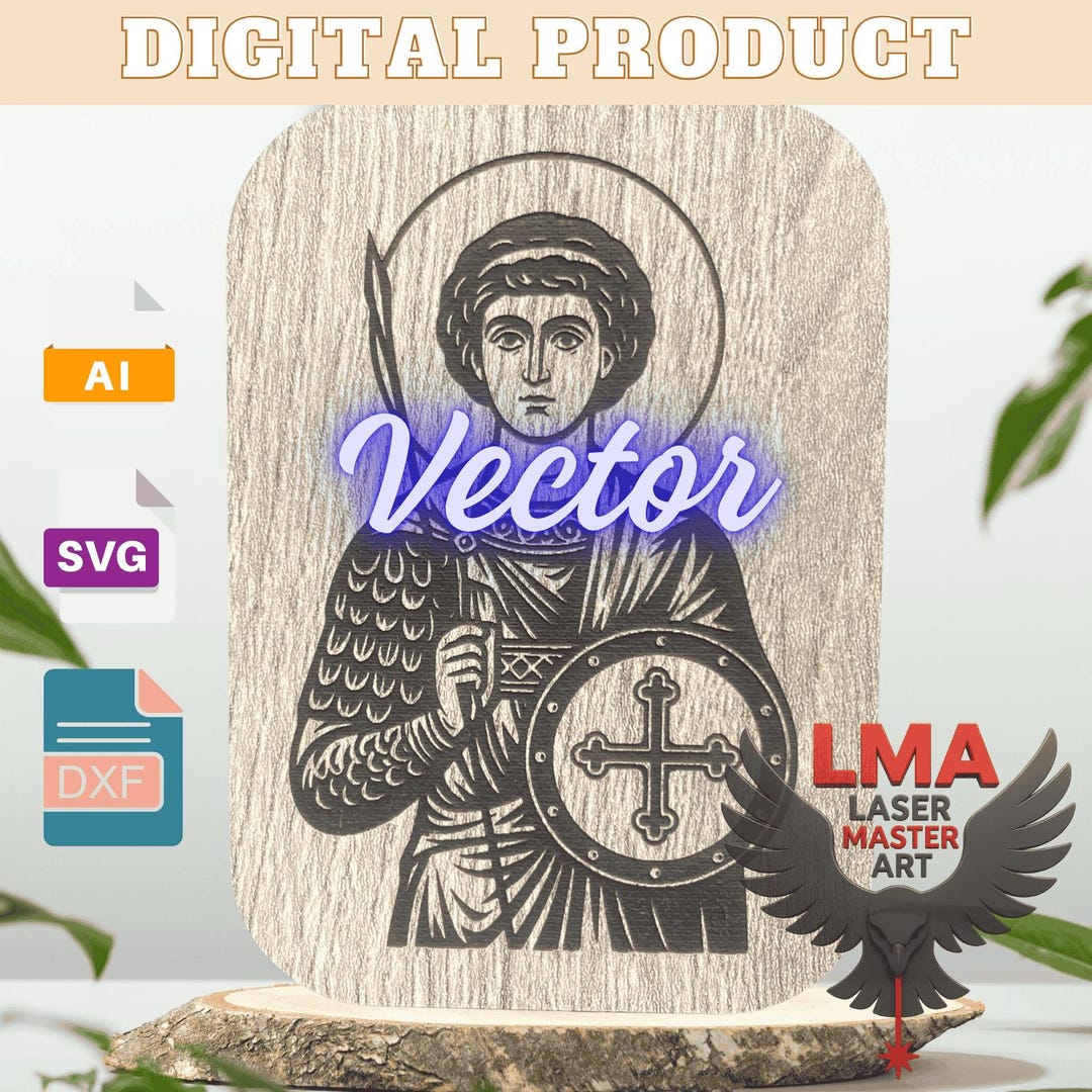 Saint George Vector Icon | Laser Cut File (SVG, AI, DXF) - Etsy