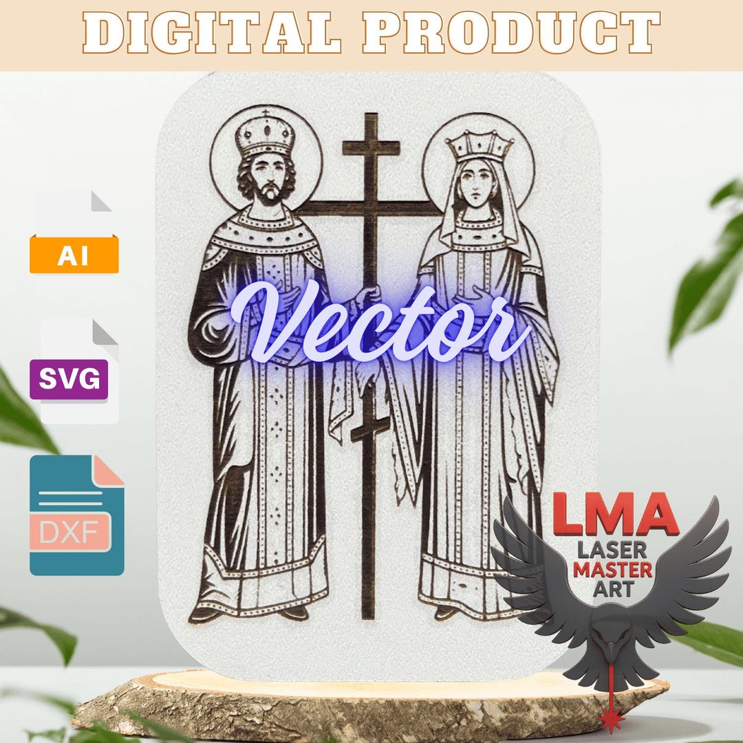 Saints Constantine and Helen Icon | Orthodox Laser Cut Vector (SVG DXF ...