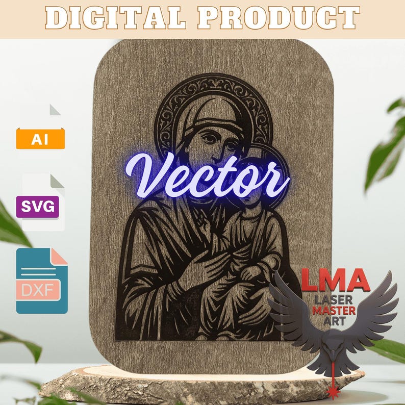 Bogorodica - Virgin Mary and Jesus | Theotokos | Digital File SVG,AI ...