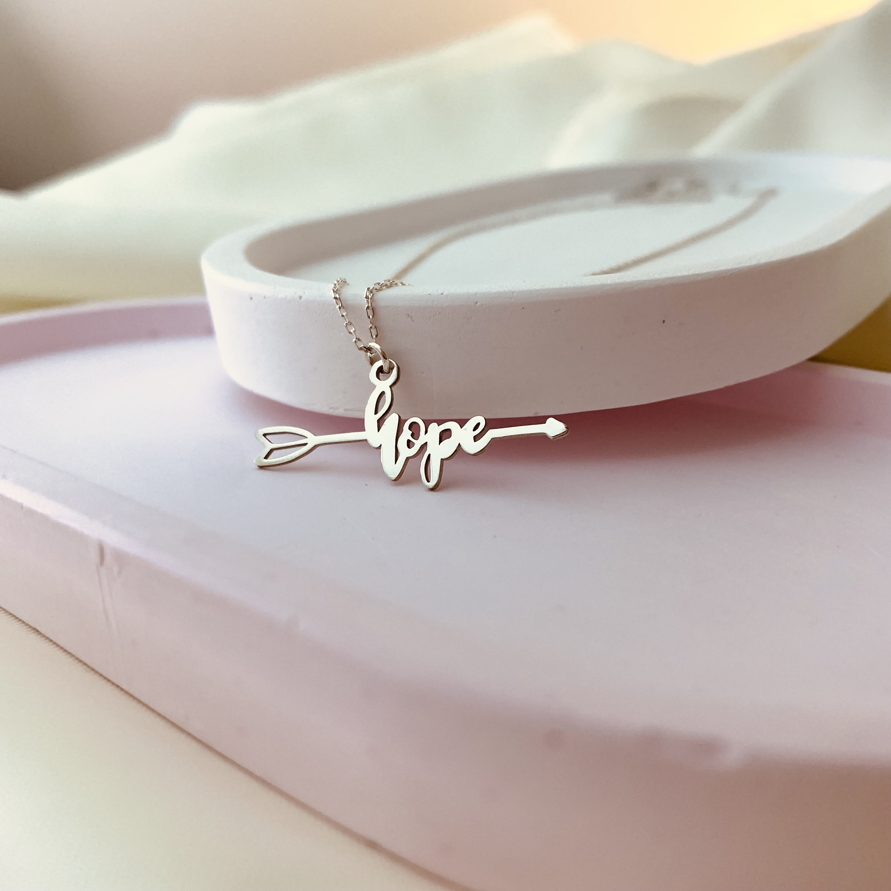 Hope Necklace, Hope Word Necklace, Gold Hope Necklace, Silver Hope ...