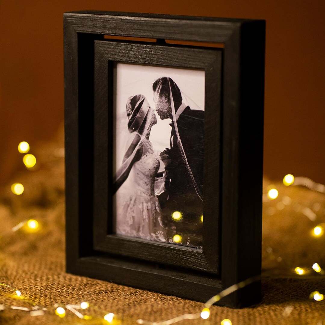 Black Wooden Dual-sided Rotating Frame 4x6 Inch 10x15 Cm, Double-sided ...