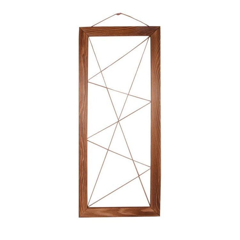 Asymmetric String Clip Wooden Wall Photo Frame 9.84 X 23.23 Inches 25 X ...