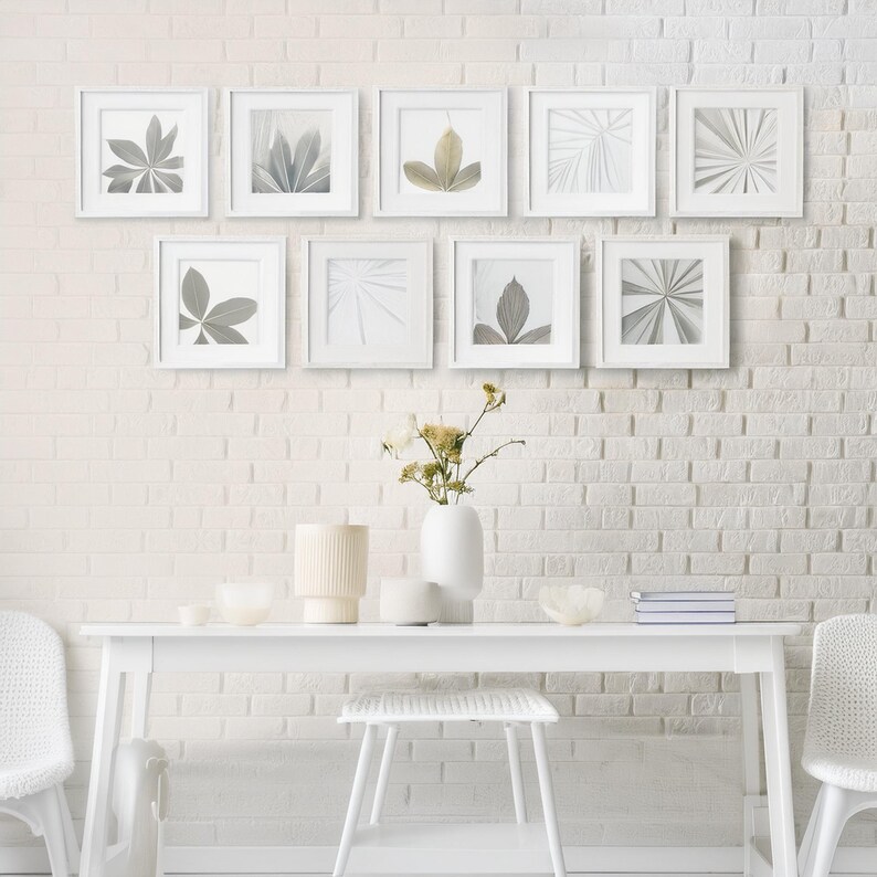 8x8 Inch 20x20 Cm White Square 9-piece Collage Frame Set Nail-free ...