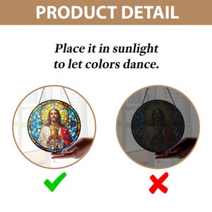 Stained Glass Jesus Christ Suncatcher, Christian Glass Windows Hanging ...