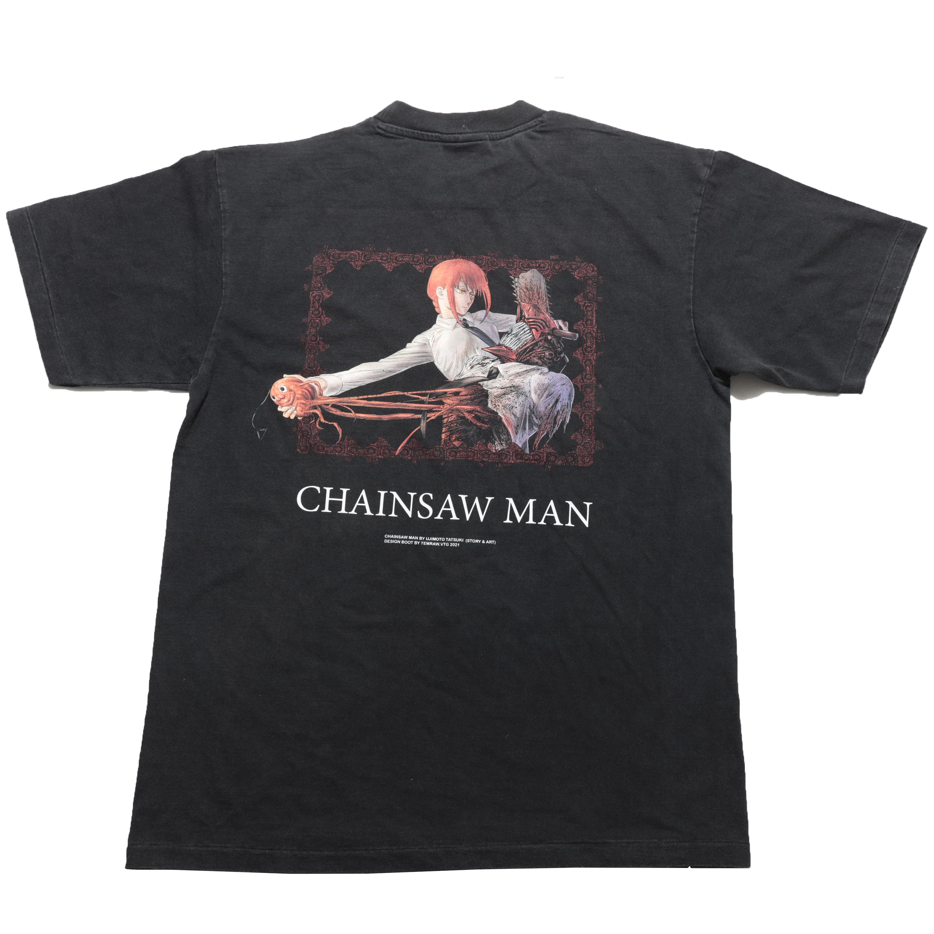 Chainsawman Anime Washed Men's T-shirt Manga Character Graphic Shirt ...