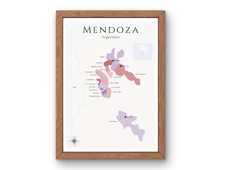 Mendoza Wine Map digital Product: Explore the Vineyards of Argentina ...