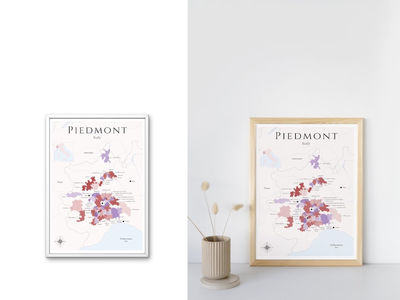 Piedmont Wine Map (digital Product): Elegant Wall Art & Wine Education ...