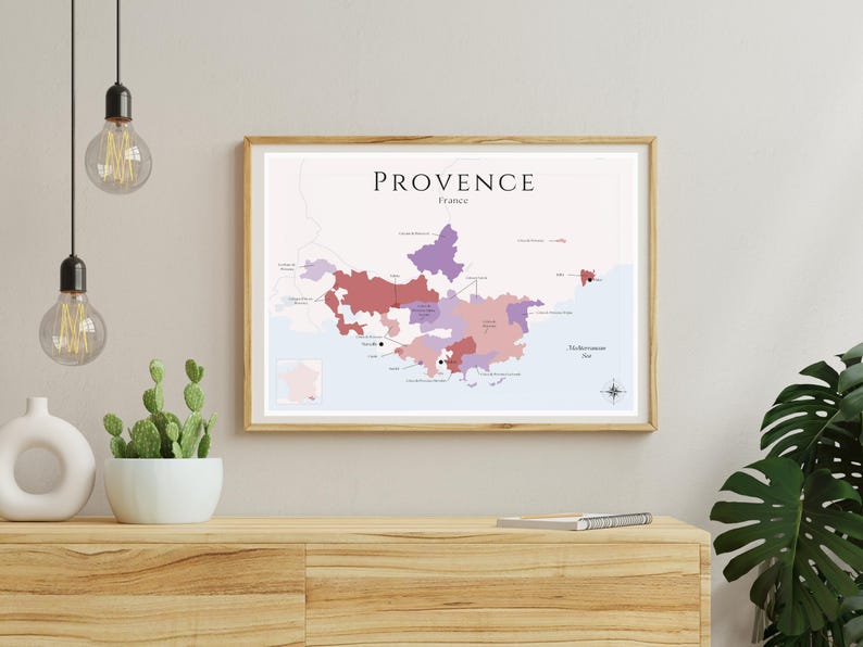 Provence Wine Map (digital Product): Elegant Wall Art & Wine Education ...
