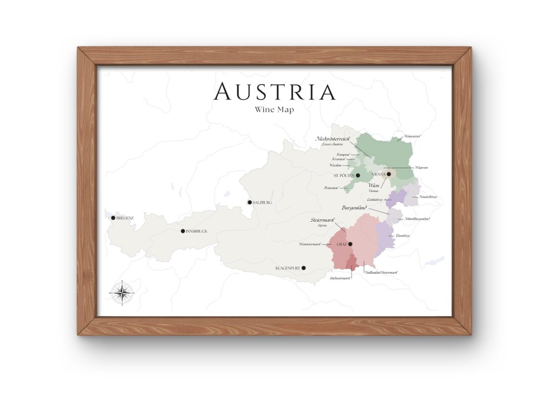Austria Wine Map (digital Product): Explore the Vineyards of Austria ...
