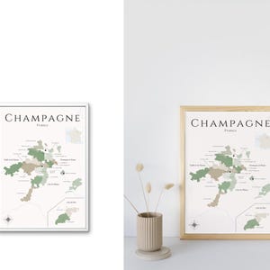 Champagne Wine Map (digital Product): Elegant Wall Art & Wine Education ...
