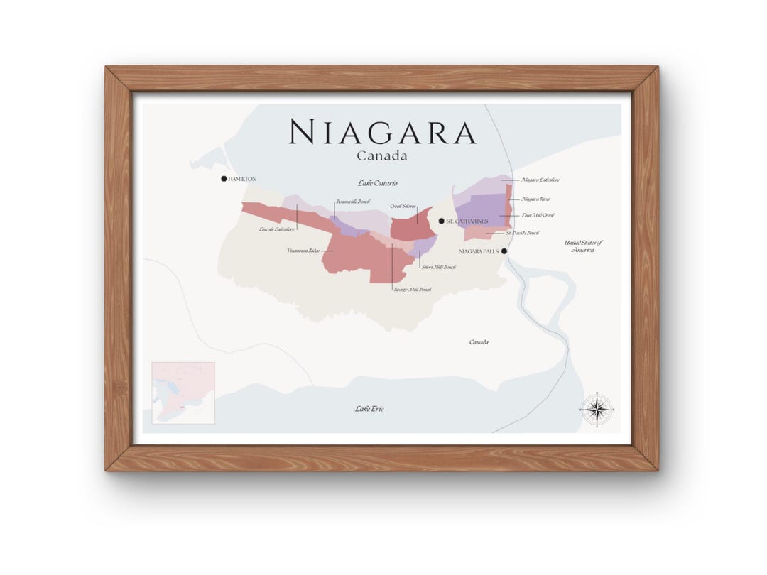 Niagara Wine Map (digital Product): Explore the Vineyards of Canada ...