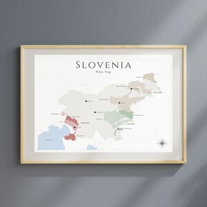 Slovenia Wine Map (digital Product): Elegant Wall Art & Wine Education ...