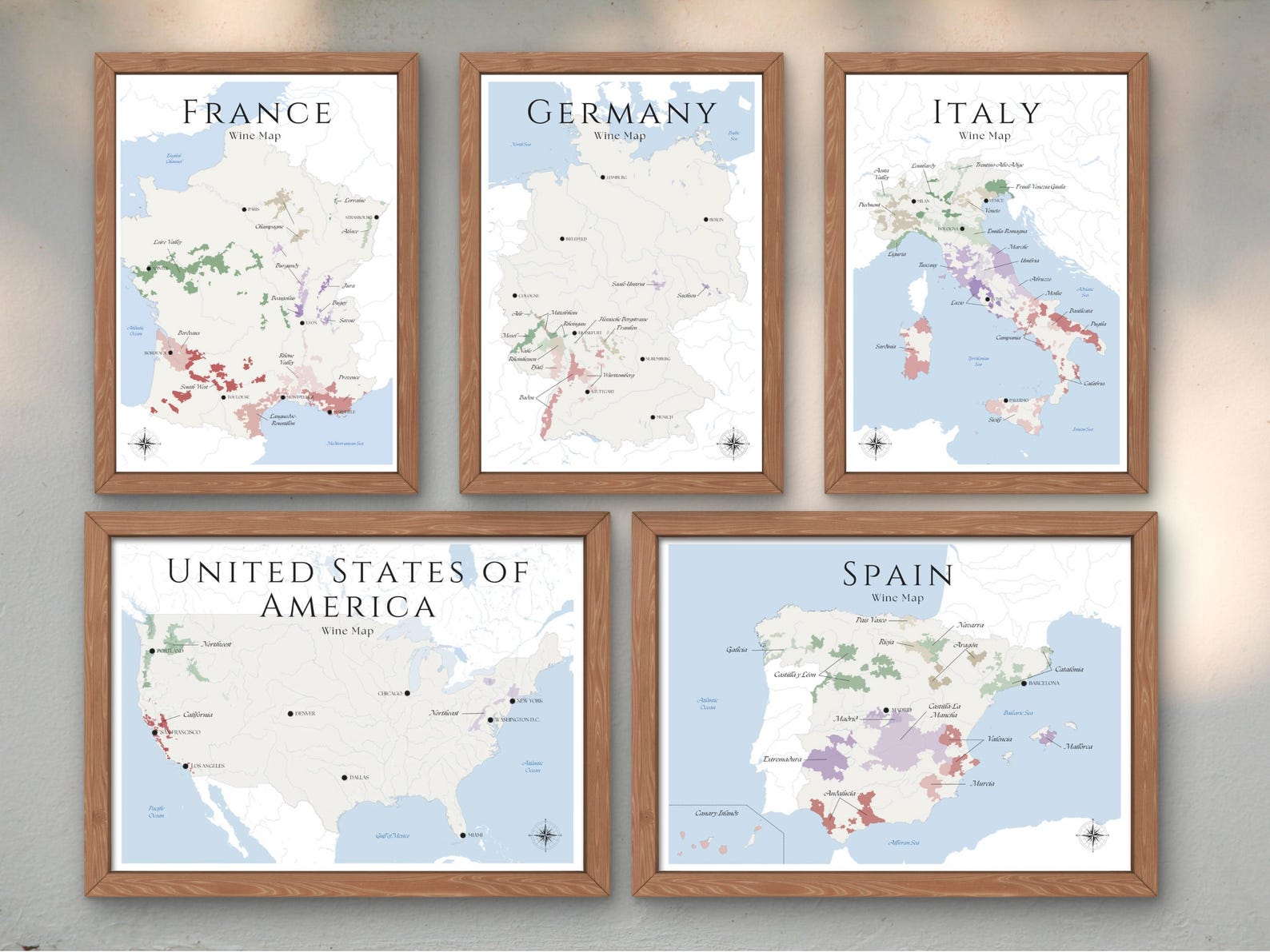 USA Wine Map (digital Product): Elegant Wall Art & Wine Education - Etsy