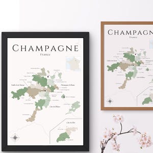 Champagne Wine Map (digital Product): Elegant Wall Art & Wine Education ...