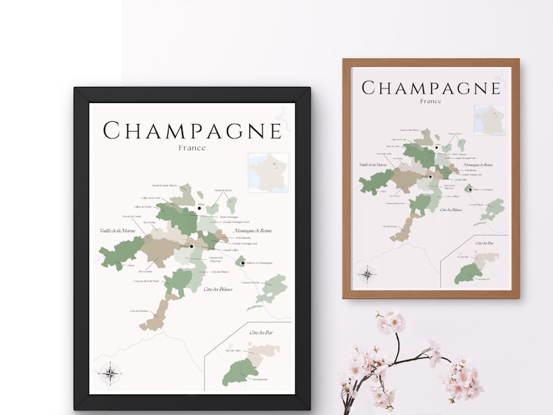 Champagne Wine Map (digital Product): Explore the Vineyards of France ...