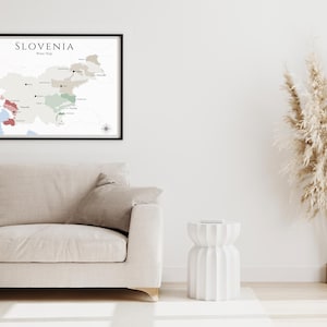 Slovenia Wine Map (digital Product): Elegant Wall Art & Wine Education ...