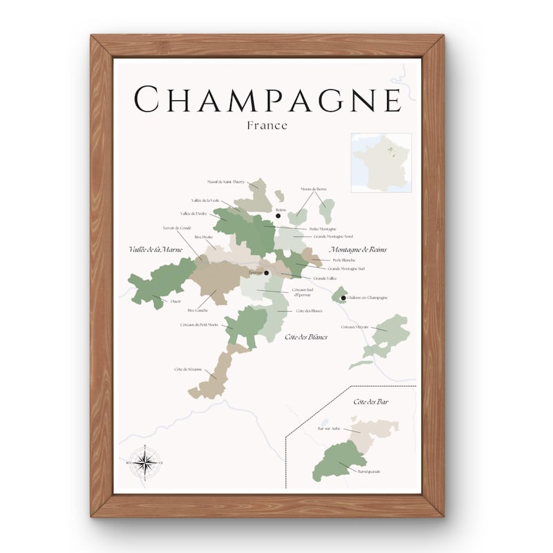 Champagne France Map - Etsy