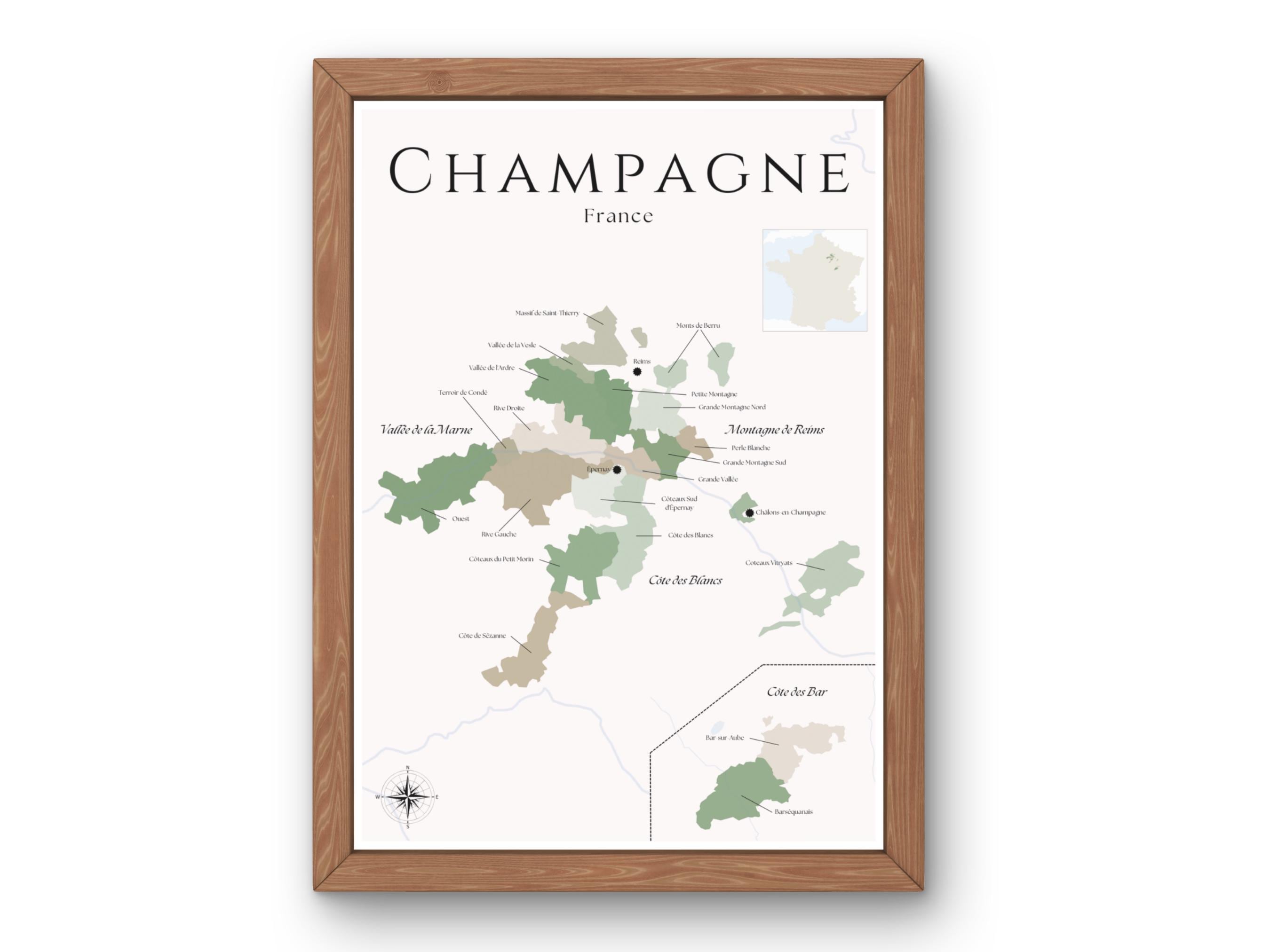 Champagne Wine Map (digital Product): Explore the Vineyards of France ...