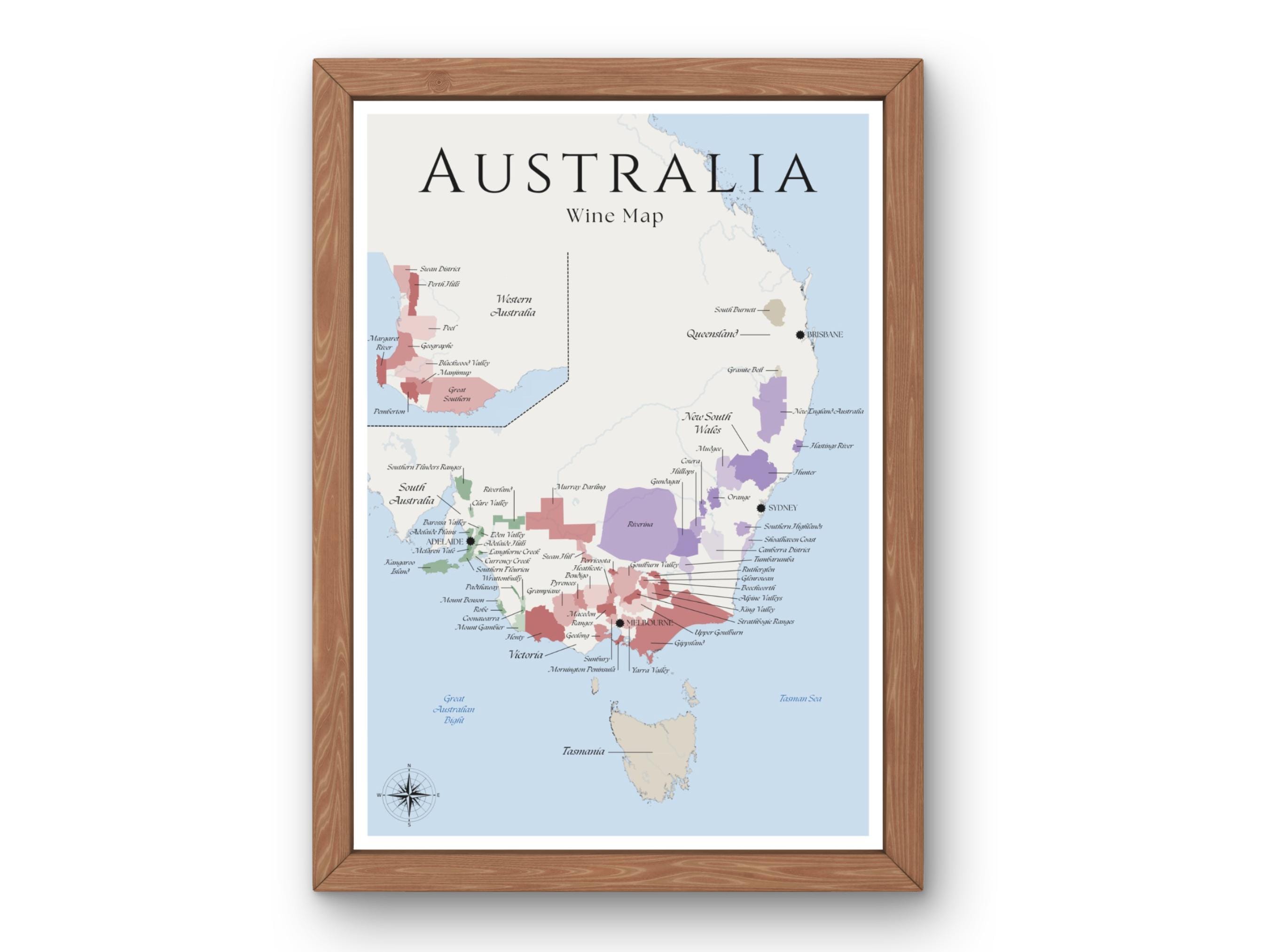 Australia Wine Map digital Product: Explore the Vineyards of Australia ...