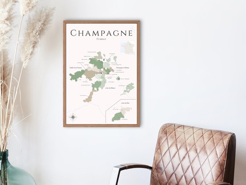 Champagne Wine Map (digital Product): Explore the Vineyards of France ...